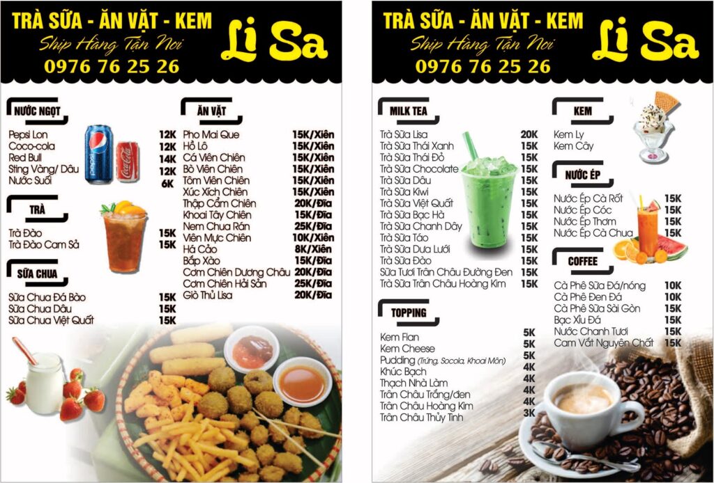 Top 50+ mẫu menu trà sữa đẹp & ấn tượng nhất