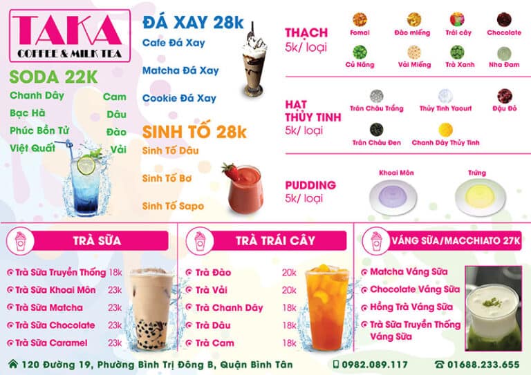 Top 50+ mẫu menu trà sữa đẹp & ấn tượng nhất
