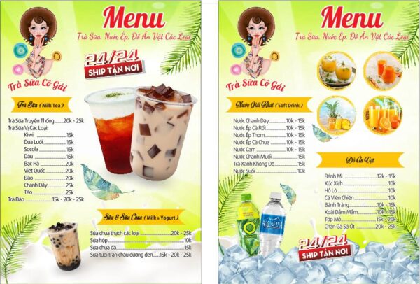 Top 50+ mẫu menu trà sữa đẹp & ấn tượng nhất