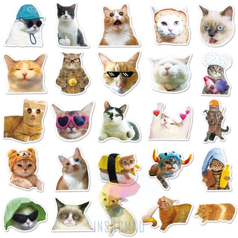 60+ Mẫu Sticker Mèo Cute, Dễ Thương Được Yêu Thích Nhất - In Sắc Màu