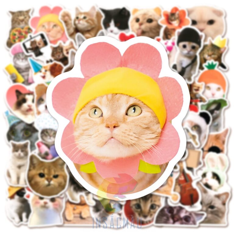 60+ Mẫu Sticker Mèo Cute, Dễ Thương Được Yêu Thích Nhất - In Sắc Màu