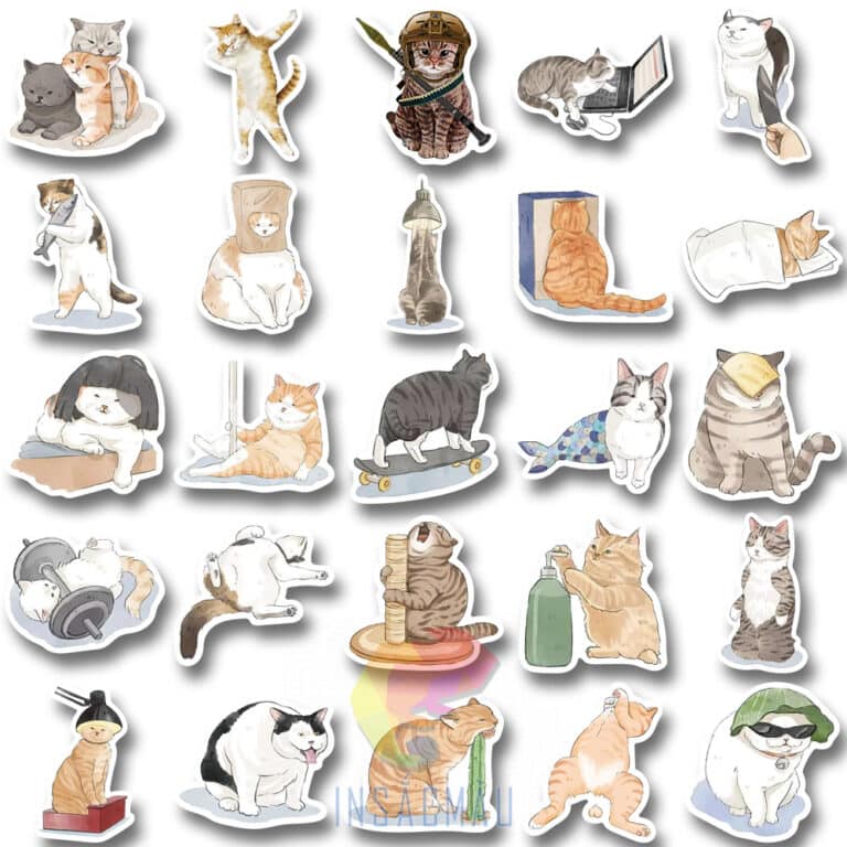 60+ Mẫu Sticker Mèo Cute, Dễ Thương Được Yêu Thích Nhất - In Sắc Màu