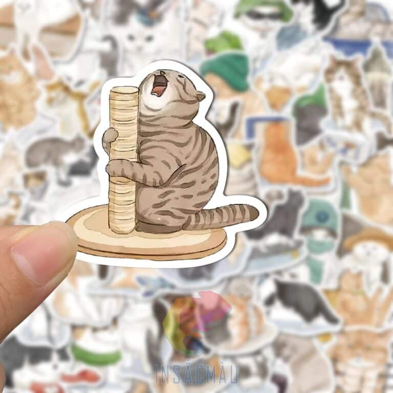 60+ Mẫu Sticker Mèo Cute, Dễ Thương Được Yêu Thích Nhất - In Sắc Màu