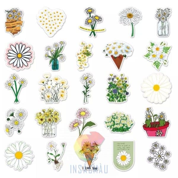 Top 100+ Mẫu Sticker Hoa Đẹp, Xinh Xắn Nhiều Màu Sắc - In Sắc Màu