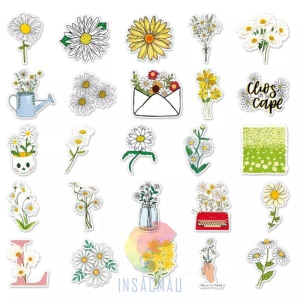 Top 100+ Mẫu Sticker Hoa Đẹp, Xinh Xắn Nhiều Màu Sắc - In Sắc Màu