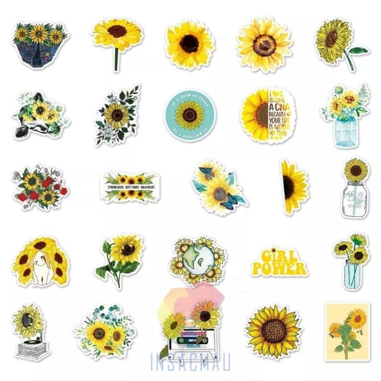 Top 100+ Mẫu Sticker Hoa Đẹp, Xinh Xắn Nhiều Màu Sắc - In Sắc Màu