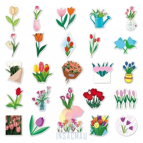 Top 100+ Mẫu Sticker Hoa Đẹp, Xinh Xắn Nhiều Màu Sắc - In Sắc Màu