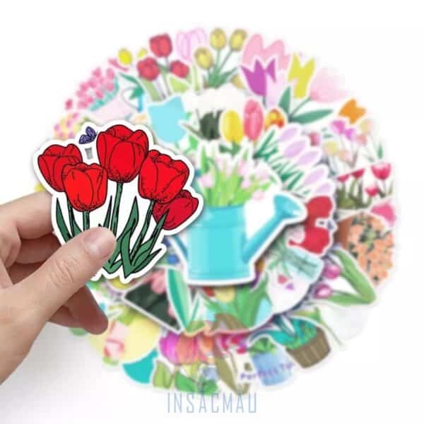 Top 100+ Mẫu Sticker Hoa Đẹp, Xinh Xắn Nhiều Màu Sắc - In Sắc Màu