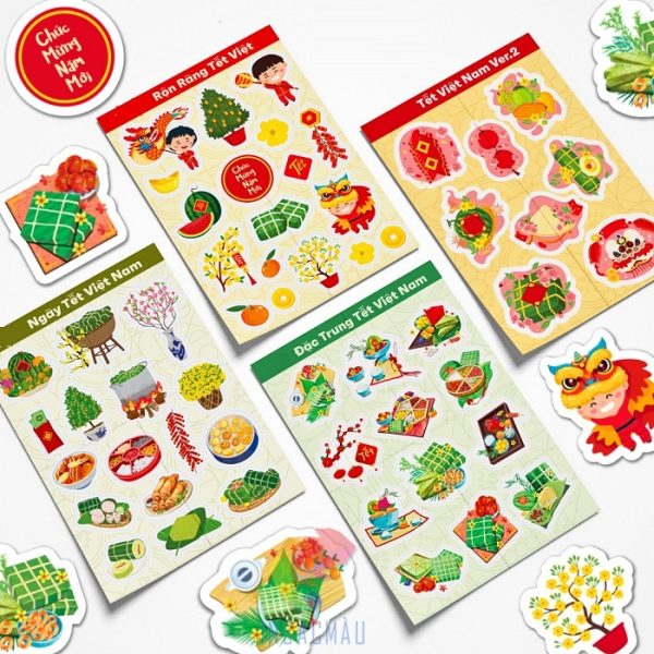 40+ Mẫu Sticker Tết 2026 Đẹp, Sáng Tạo, Độc Đáo, Nhiều Chủ Đề - In Sắc Màu