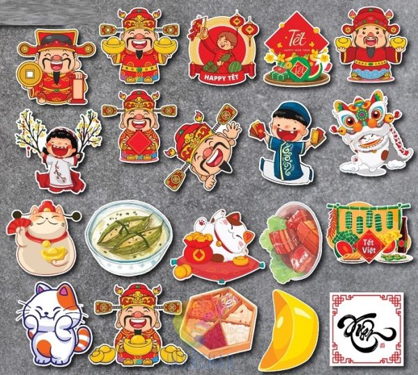 40+ Mẫu Sticker Tết 2026 Đẹp, Sáng Tạo, Độc Đáo, Nhiều Chủ Đề - In Sắc Màu